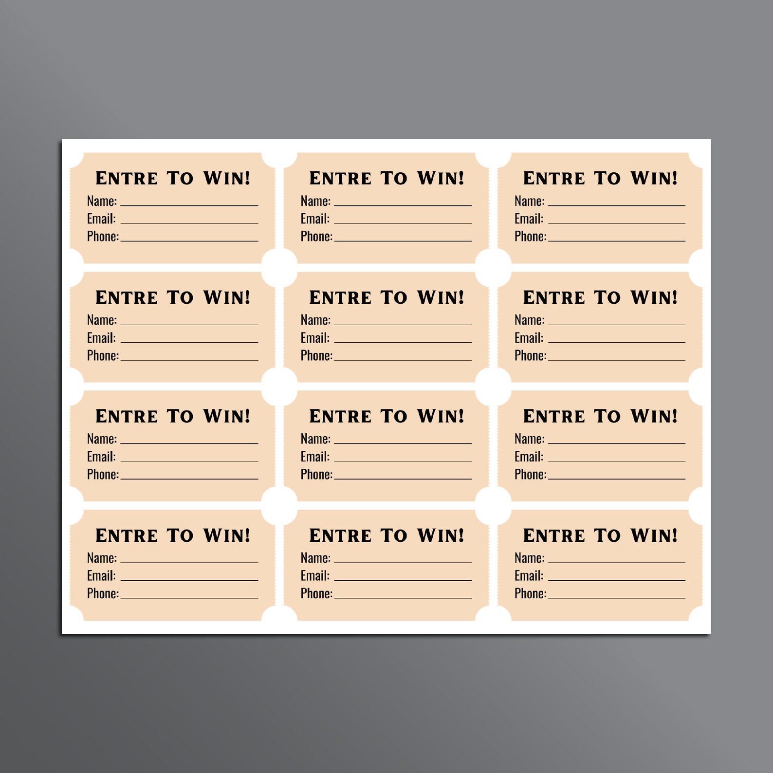 Printable Raffle Ticket - Enter to Win Printable Ticket Template ...