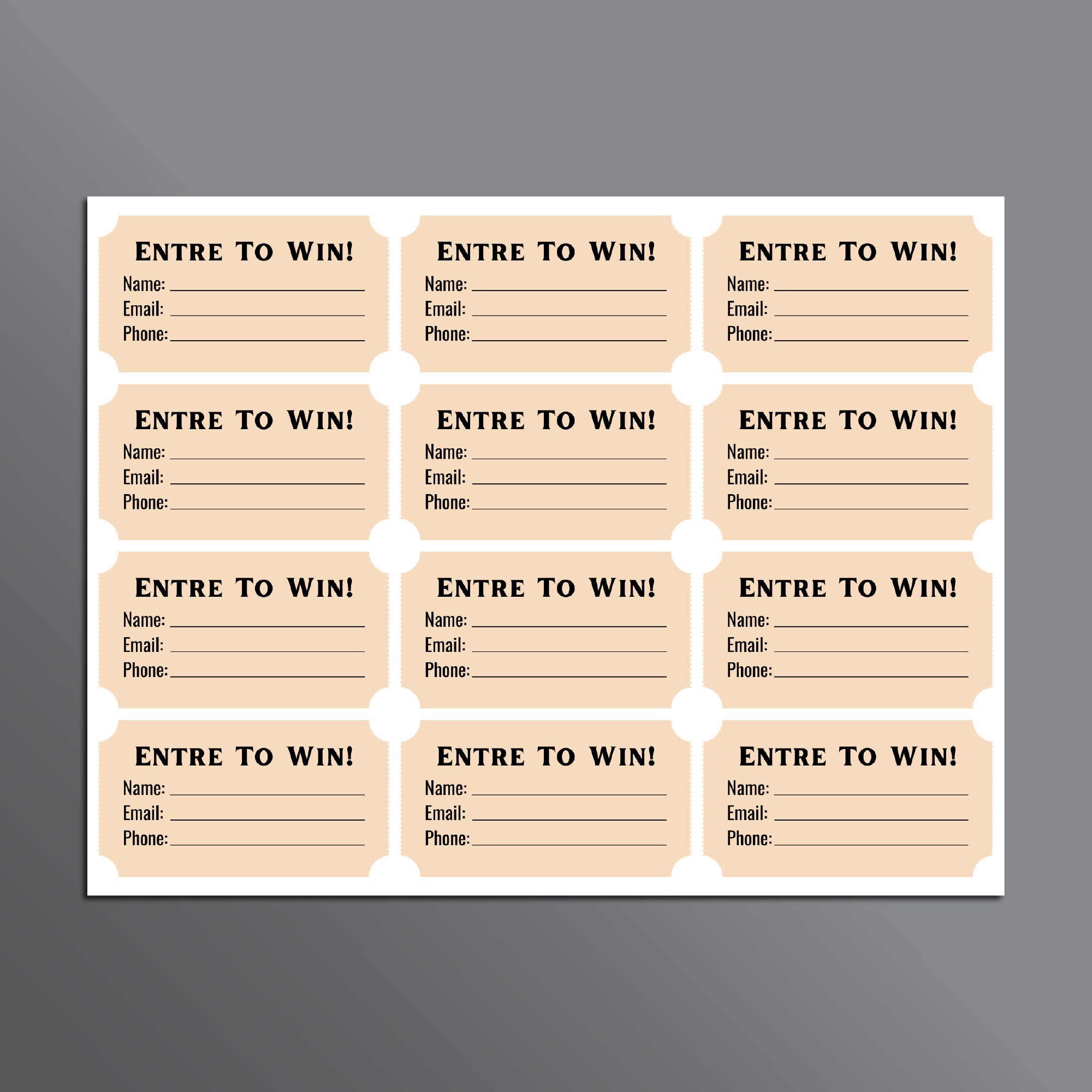 Printable Raffle Ticket - Enter to Win Printable Ticket Template ...
