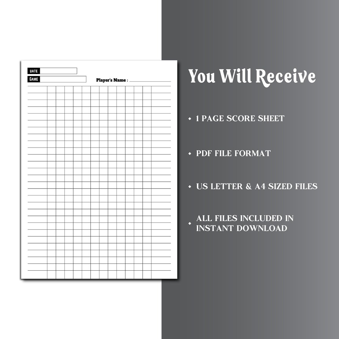 Game Night Score Sheets, Blank Board Game Score Sheets, Family Game ...