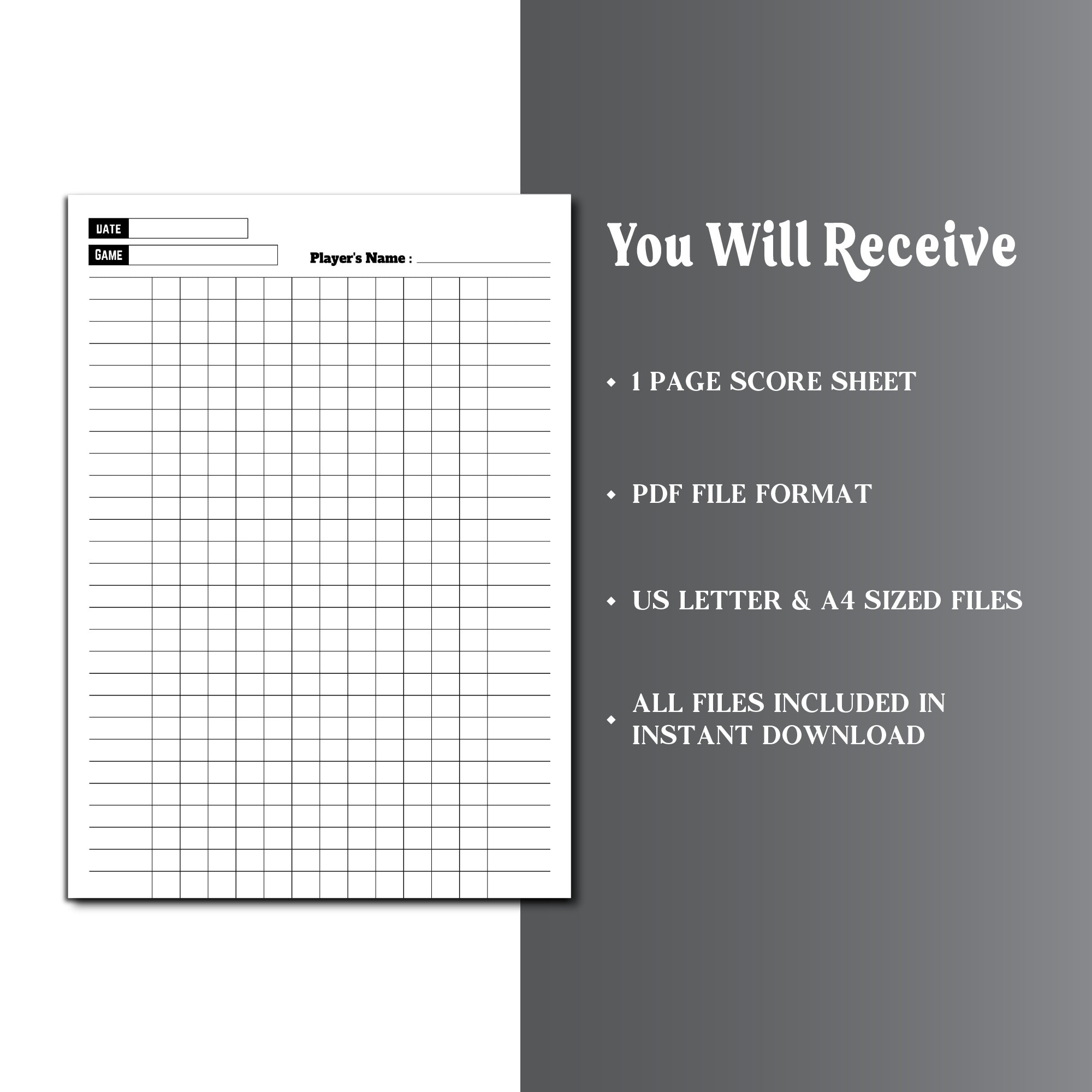 Game Night Score Sheets, Blank Board Game Score Sheets, Family Game ...