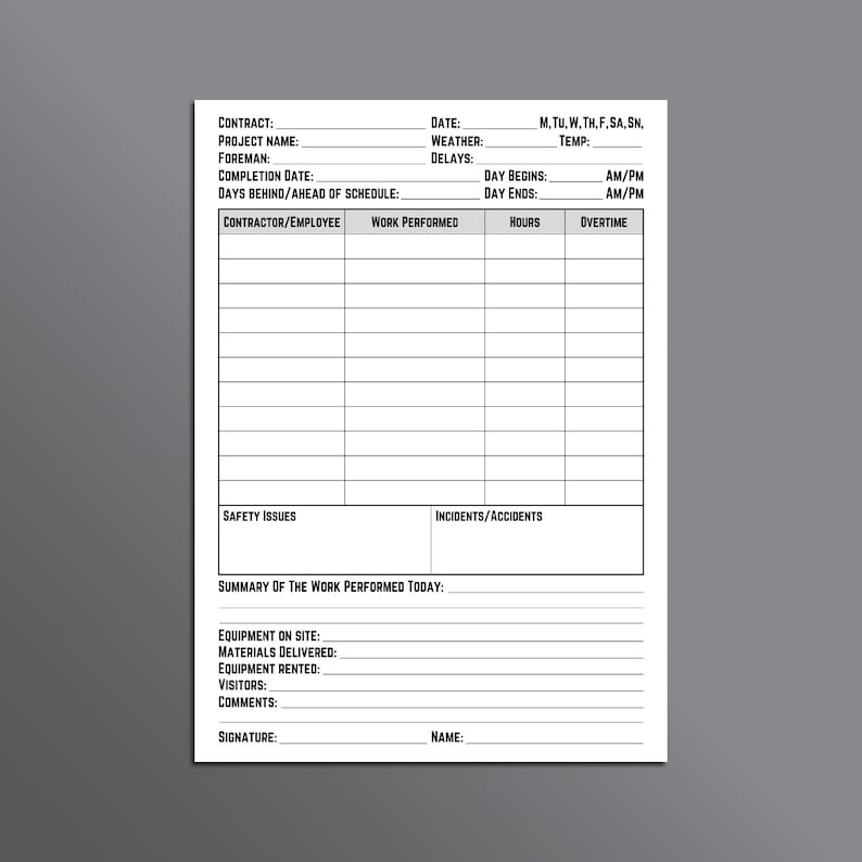 Construction Site Log, Construction Management and Planning Tool ...