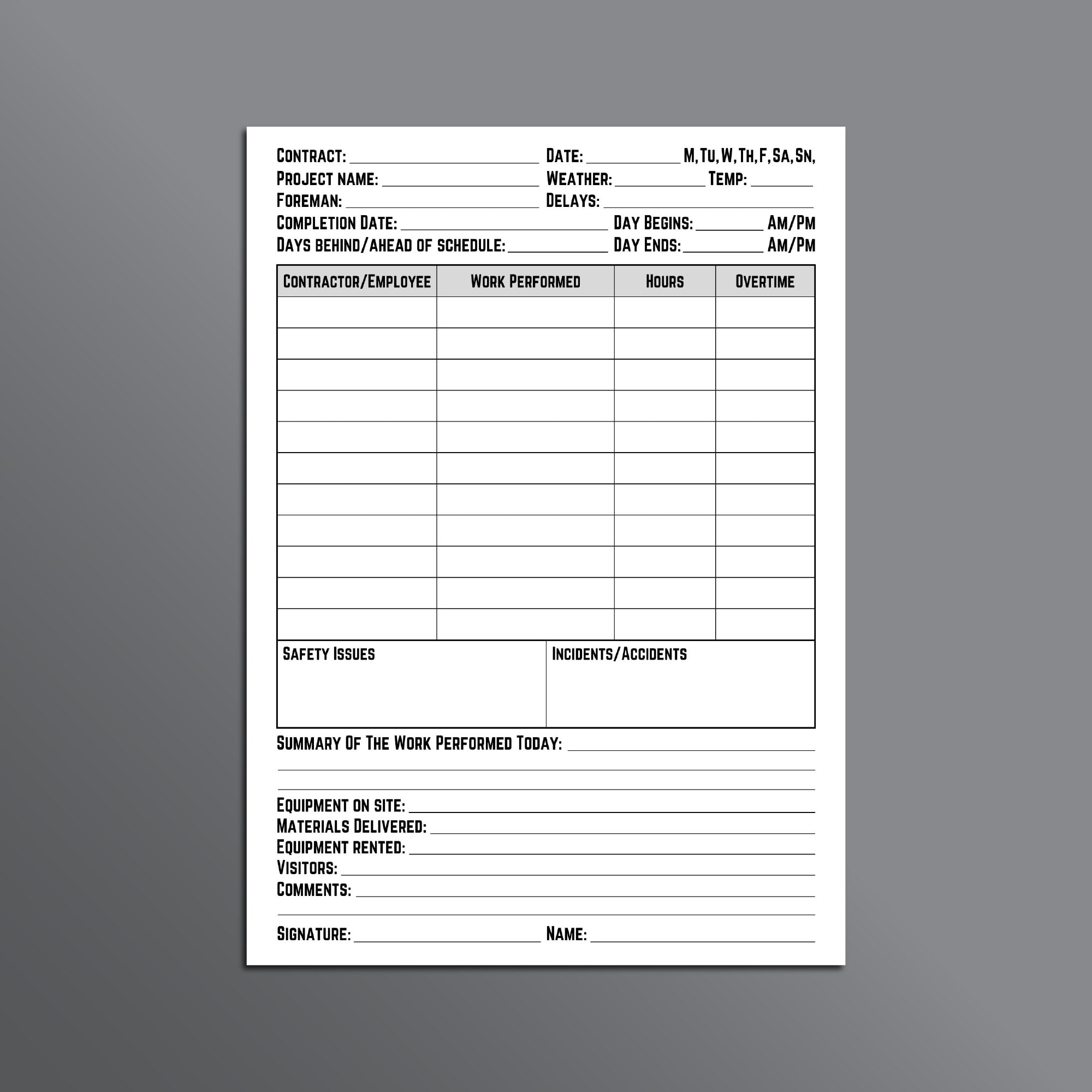 Construction Site Log, Construction Management and Planning Tool ...