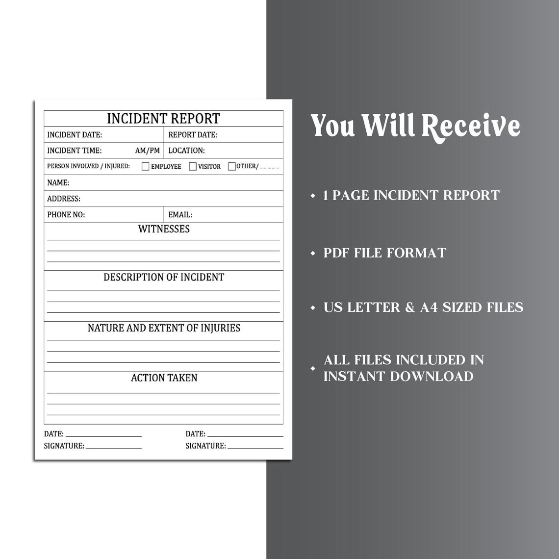 Incident Report Health and Safety, Incident Report Form, Business ...