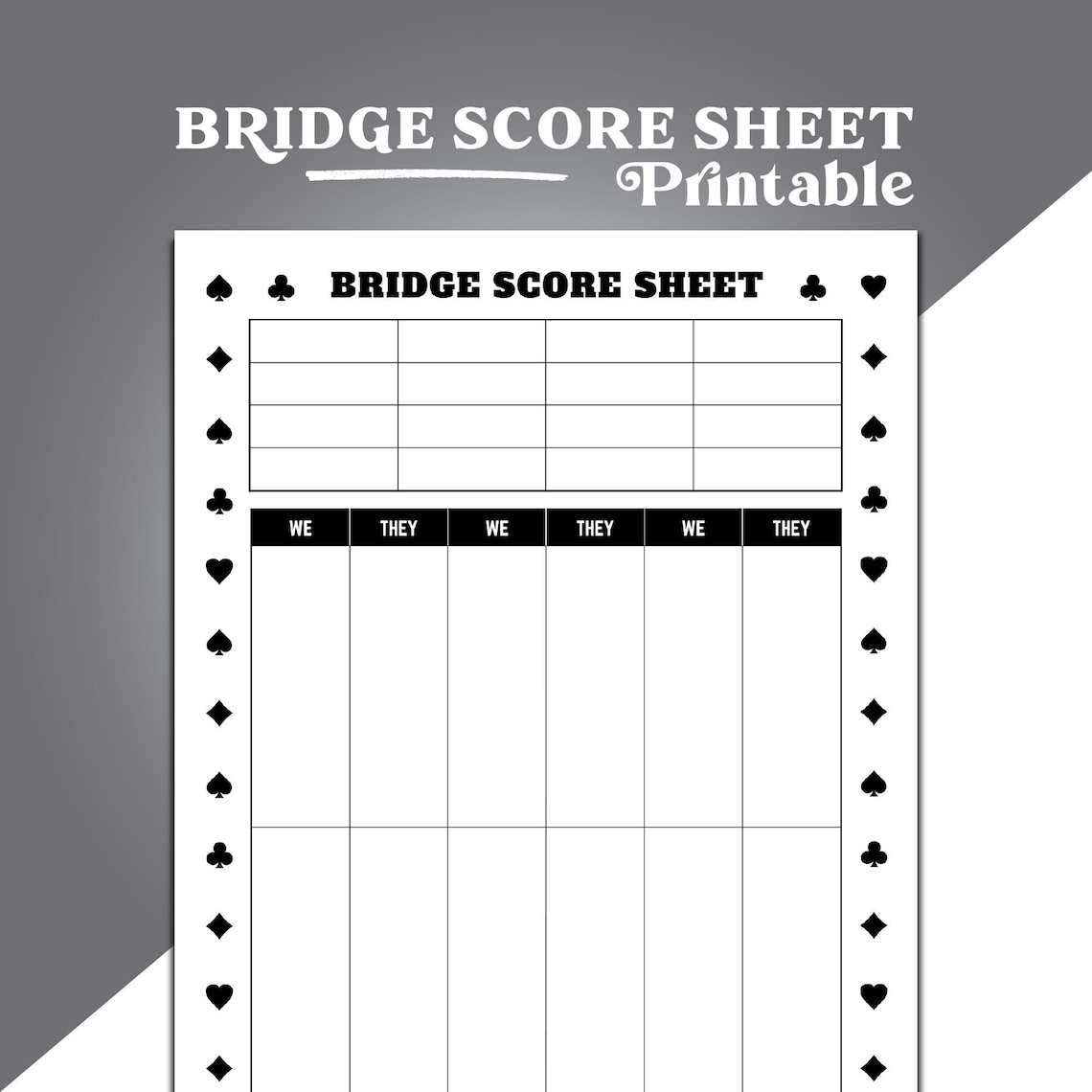 Bridge Game Score Sheet, Contract Bridge Scoring, Chicago Bridge ...