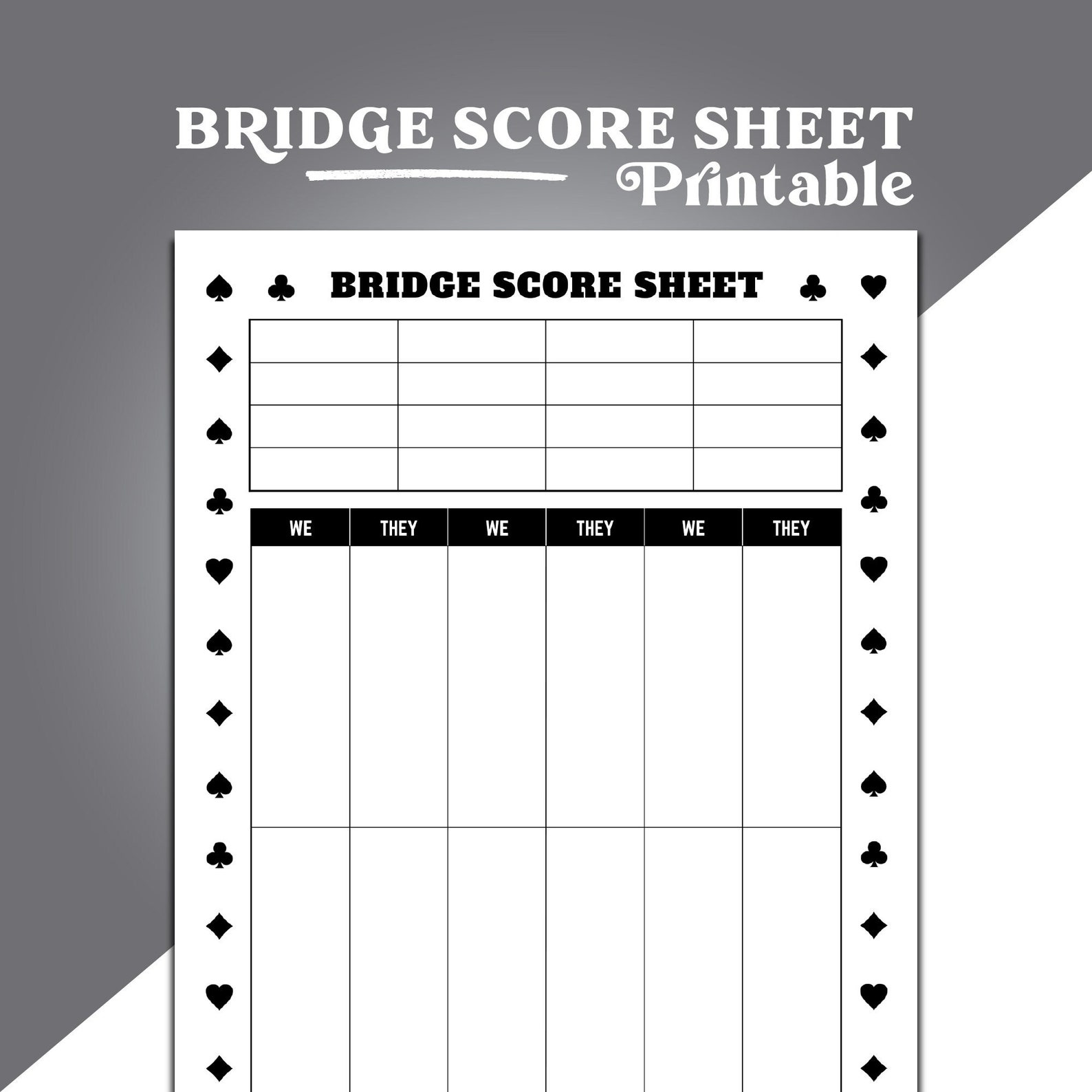 Bridge Game Score Sheet, Contract Bridge Scoring, Chicago Bridge ...