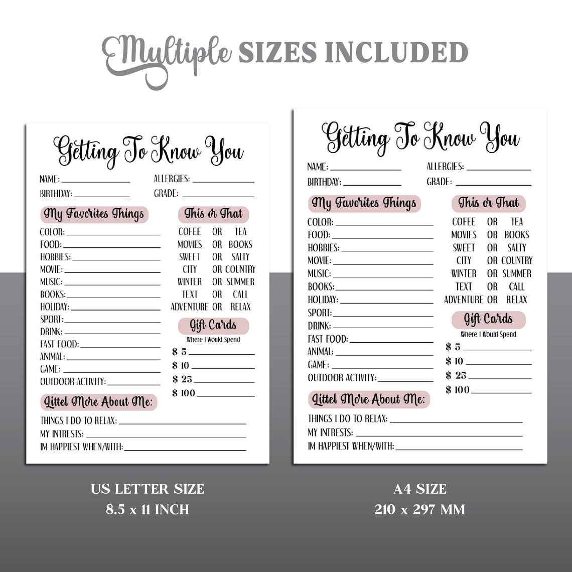 Getting to Know You Questions Printable, Coworker Questions, All About ...