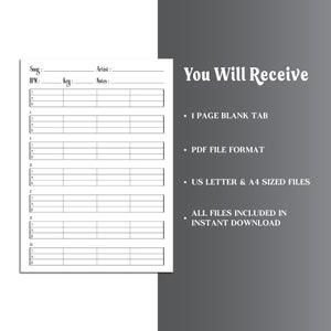 Bass Blank Tabs Printable, Blank 4-string Bass, Blank Sheet Music ...