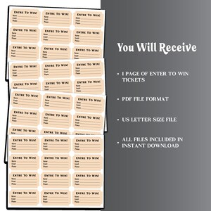 Printable Raffle Ticket - Enter to Win Printable Ticket Template ...