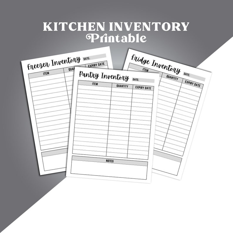 Kitchen Inventory Printable Template Fridge and Freezer - Etsy