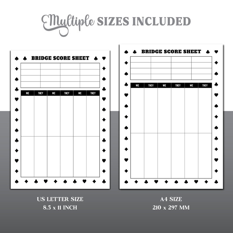 Bridge Game Score Sheet, Contract Bridge Scoring, Chicago Bridge ...