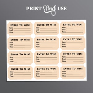 Printable Raffle Ticket - Enter to Win Printable Ticket Template ...
