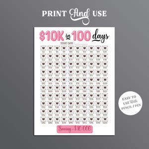 10K Savings Challenge Printable Saving Tracker, Template Money Saving ...