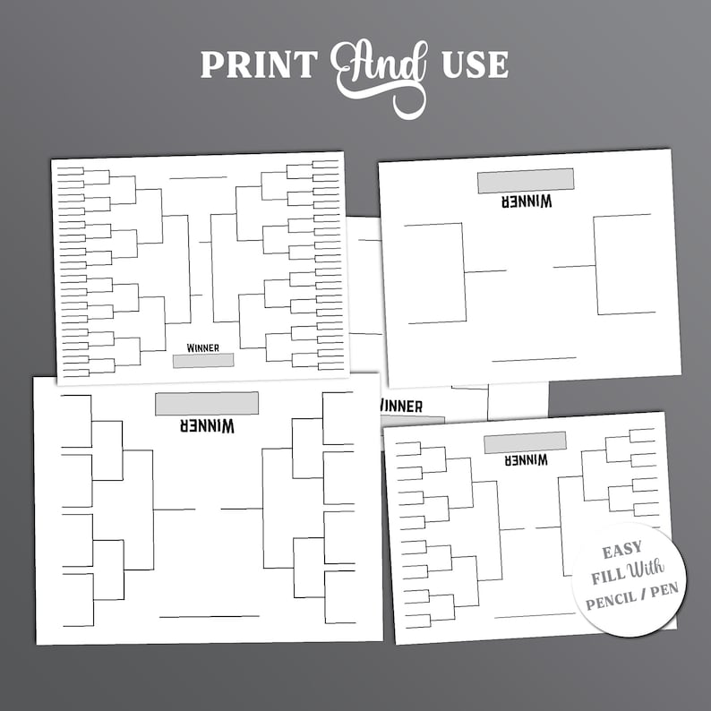 Tournament Bracket Templates, Tournament Template, Sports Bracket ...