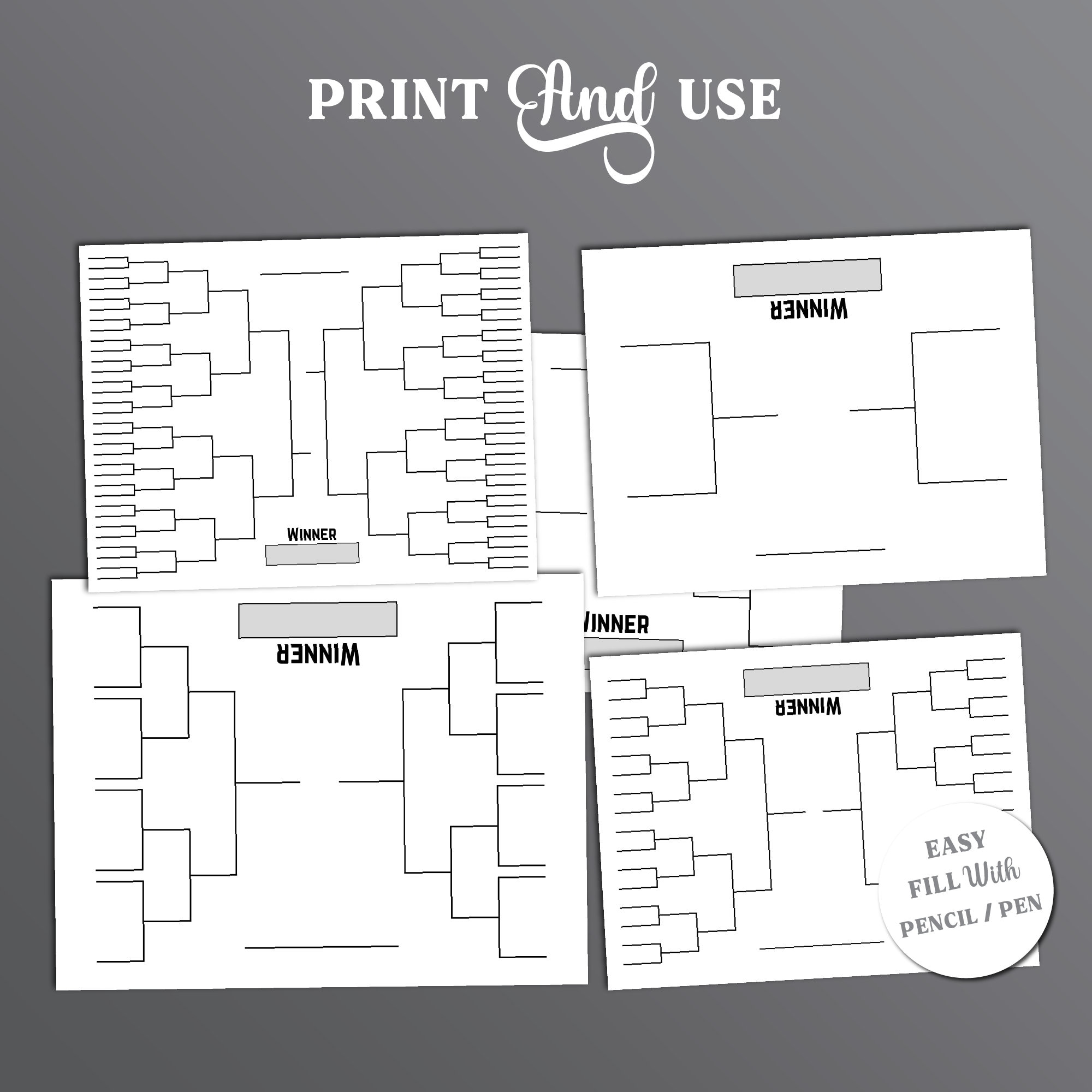 Tournament Bracket Templates, Tournament Template, Sports Bracket ...