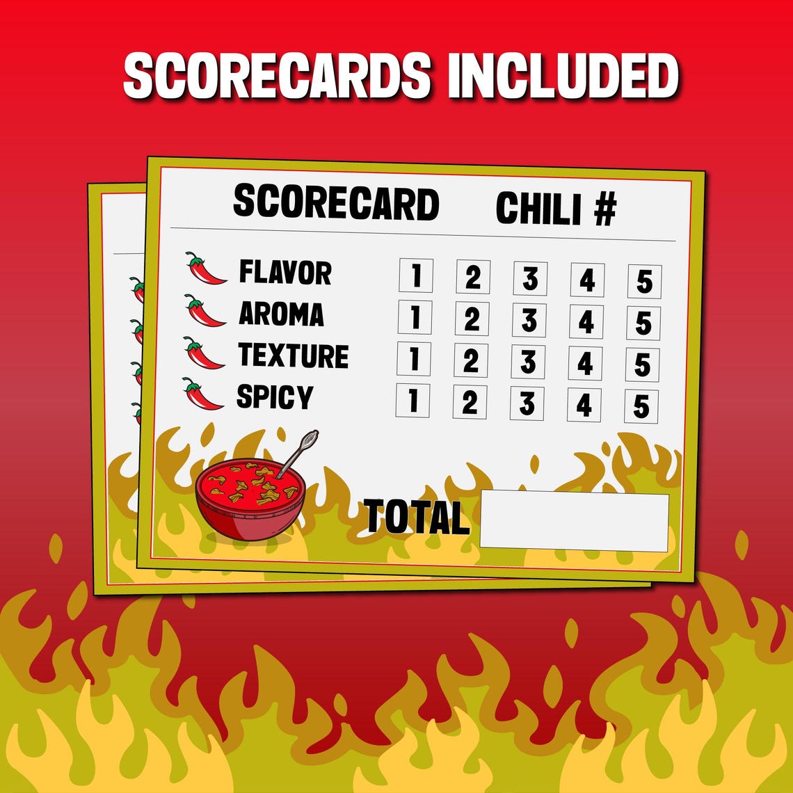 Bundle Chili Cook-off Score Sheet Printable for Chili Competition ...
