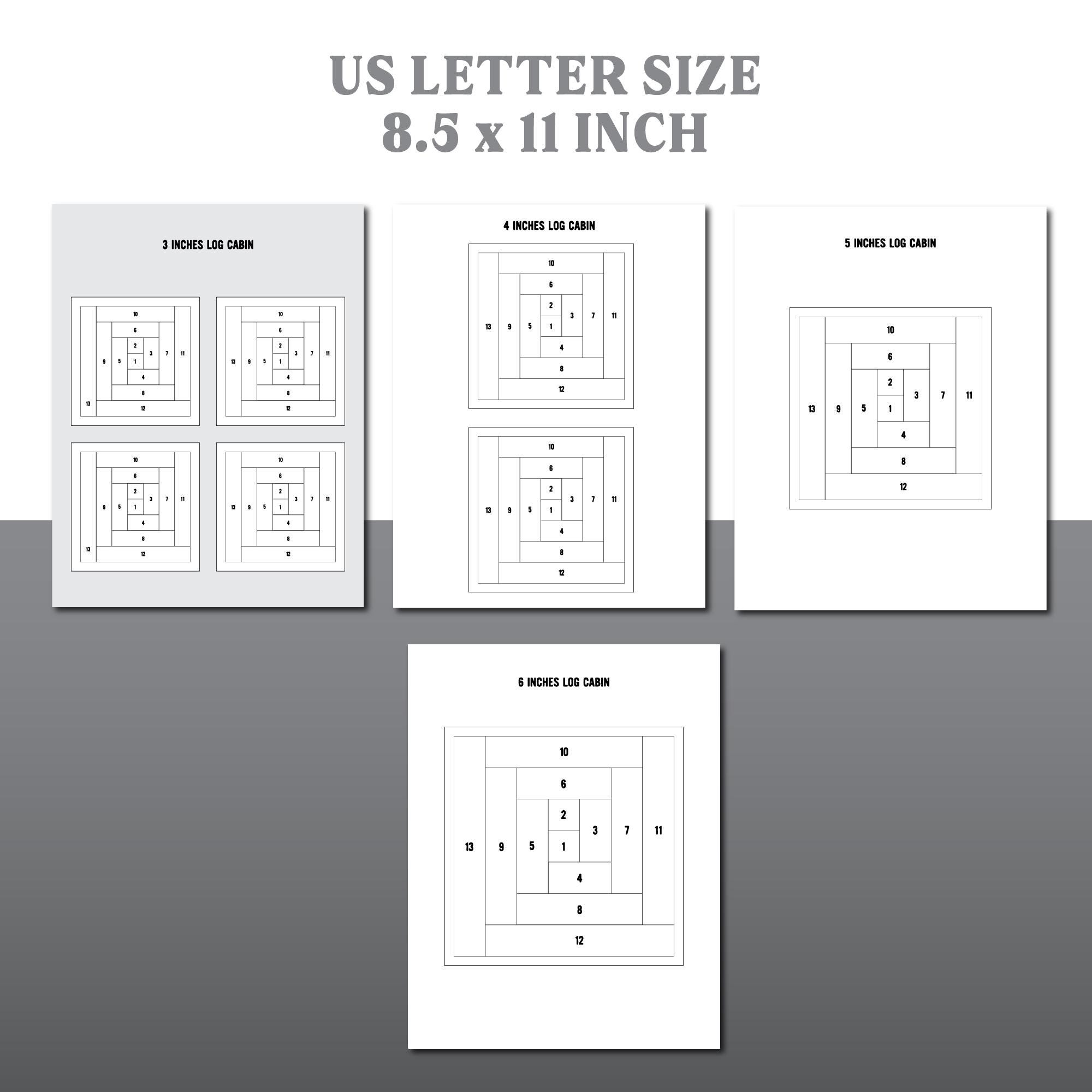 Log Cabin Quilt Block, Foundation Paper Piecing Pattern Template, Quilt ...