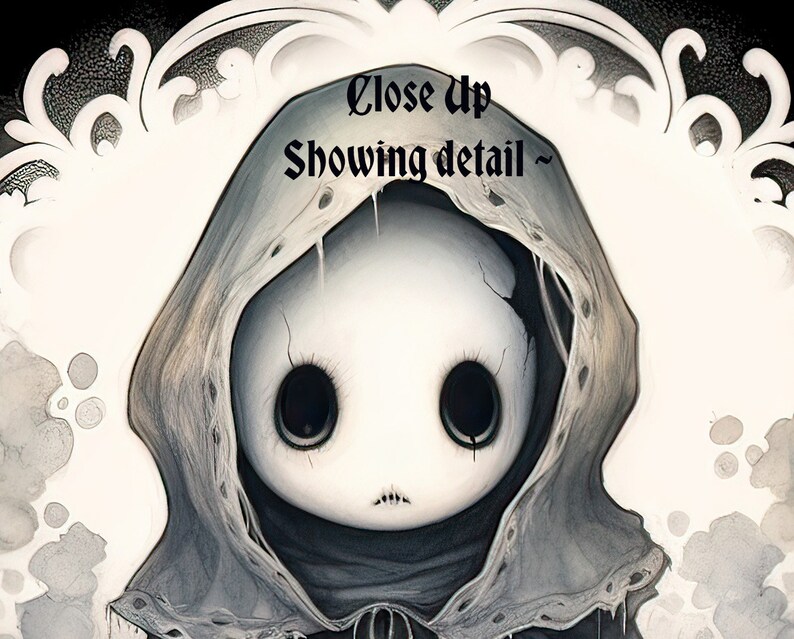Wee Gothic Ghosties - Phoebe, Printable Digital Download A4 A3, Cute ...