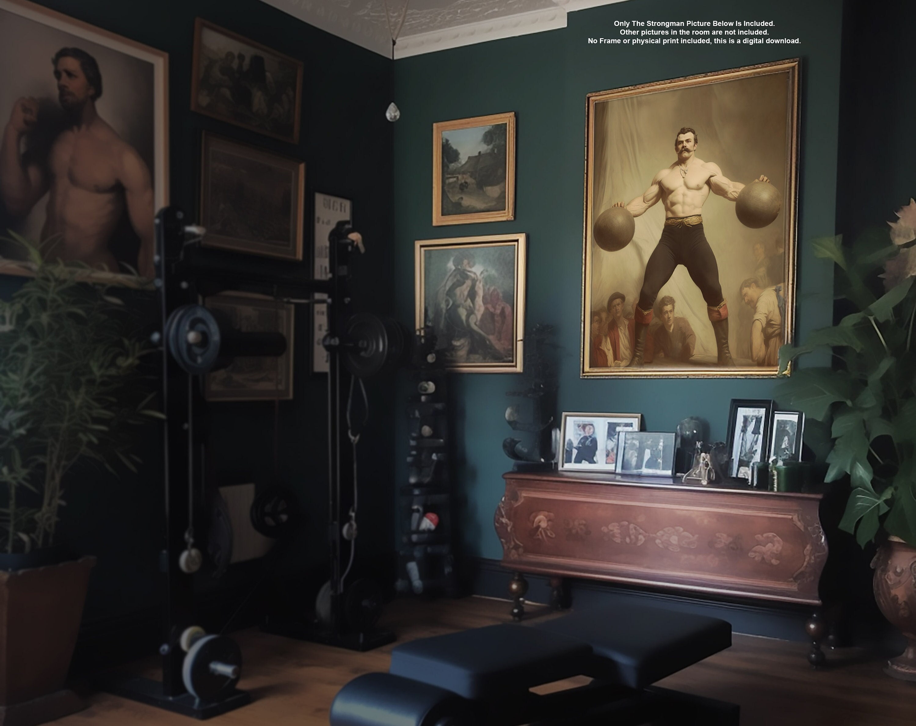 Vintage Strongman Picture Digital Download, Victorian Circus Wall Art ...