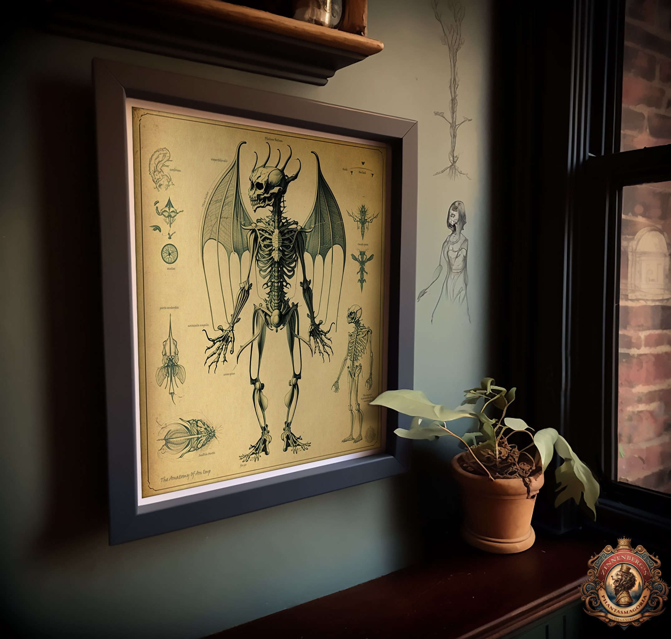 Vintage Imp Anatomy Art Print, Dark Academia Decor (digital Download ...