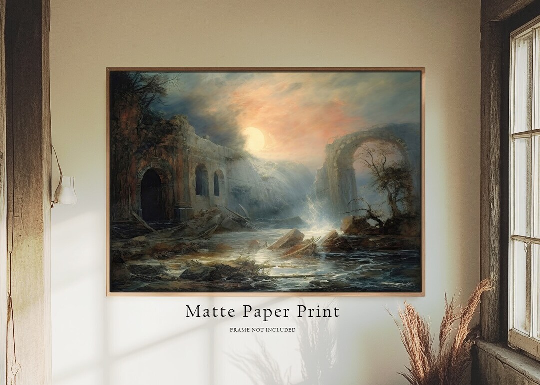 Ruins Wall Art, Great Flood Print, Ancient Walls and Arches Destroyed ...