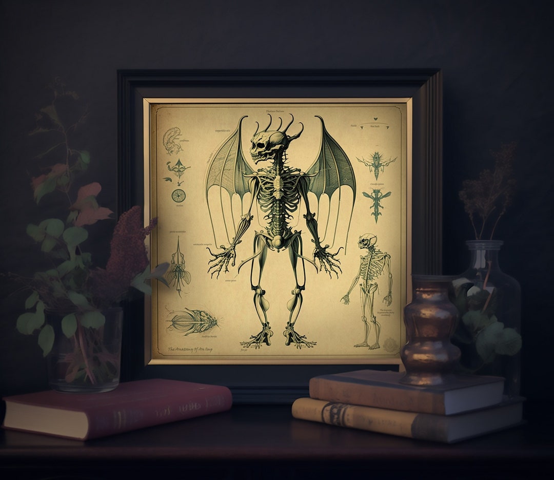 Vintage Imp Anatomy Art Print, Dark Academia Decor (digital Download ...