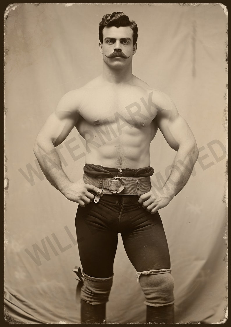 Vintage Strongman Photo Digital Download Printable Victorian - Etsy