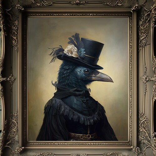 Raven Wall Art Dark Academia Victorian Crow Printable - Etsy