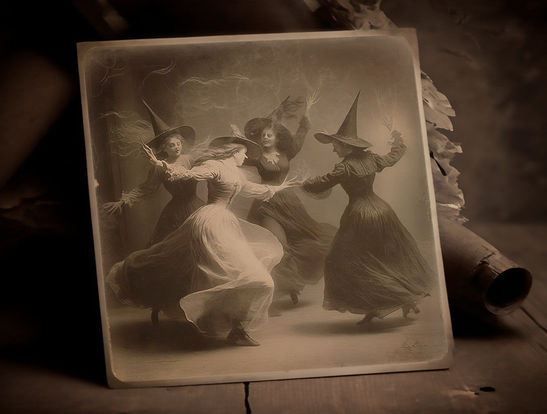 Witch Print, Witches Dancing, High Res Download Printable Vintage ...