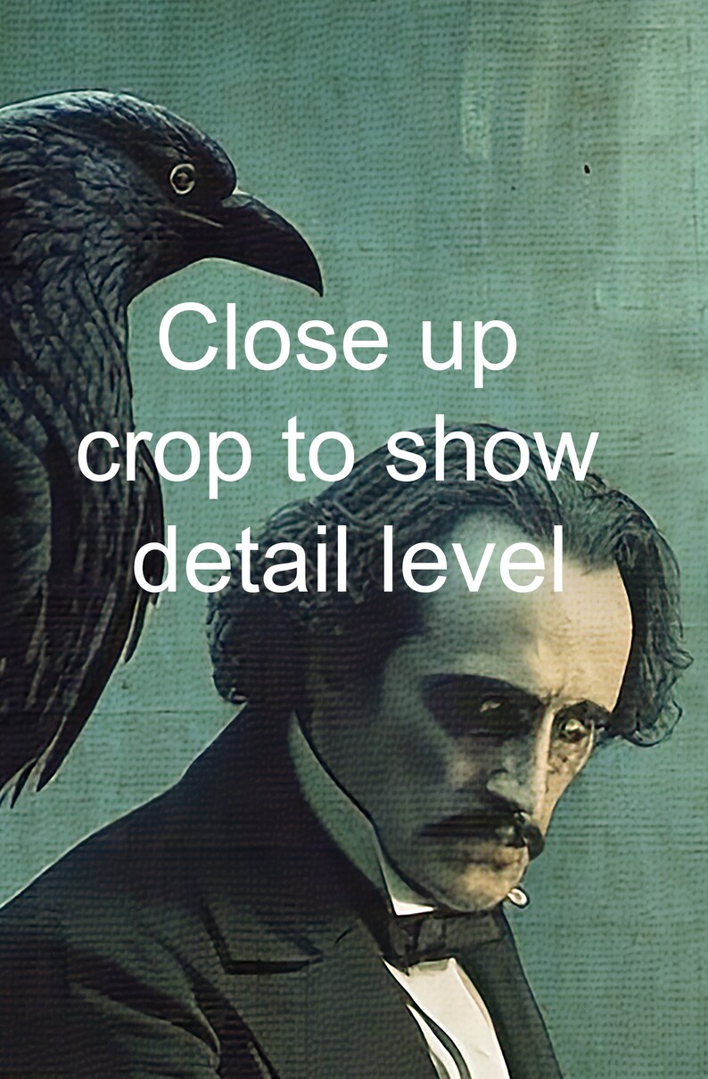 Edgar Allan Poe Raven Wall Art, Oil Painting of the Raven Poem ...