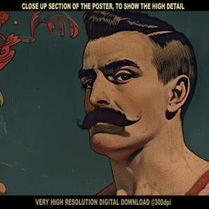 Vintage Strongman Poster, Circus Wall Art Digital Download, Show Poster ...