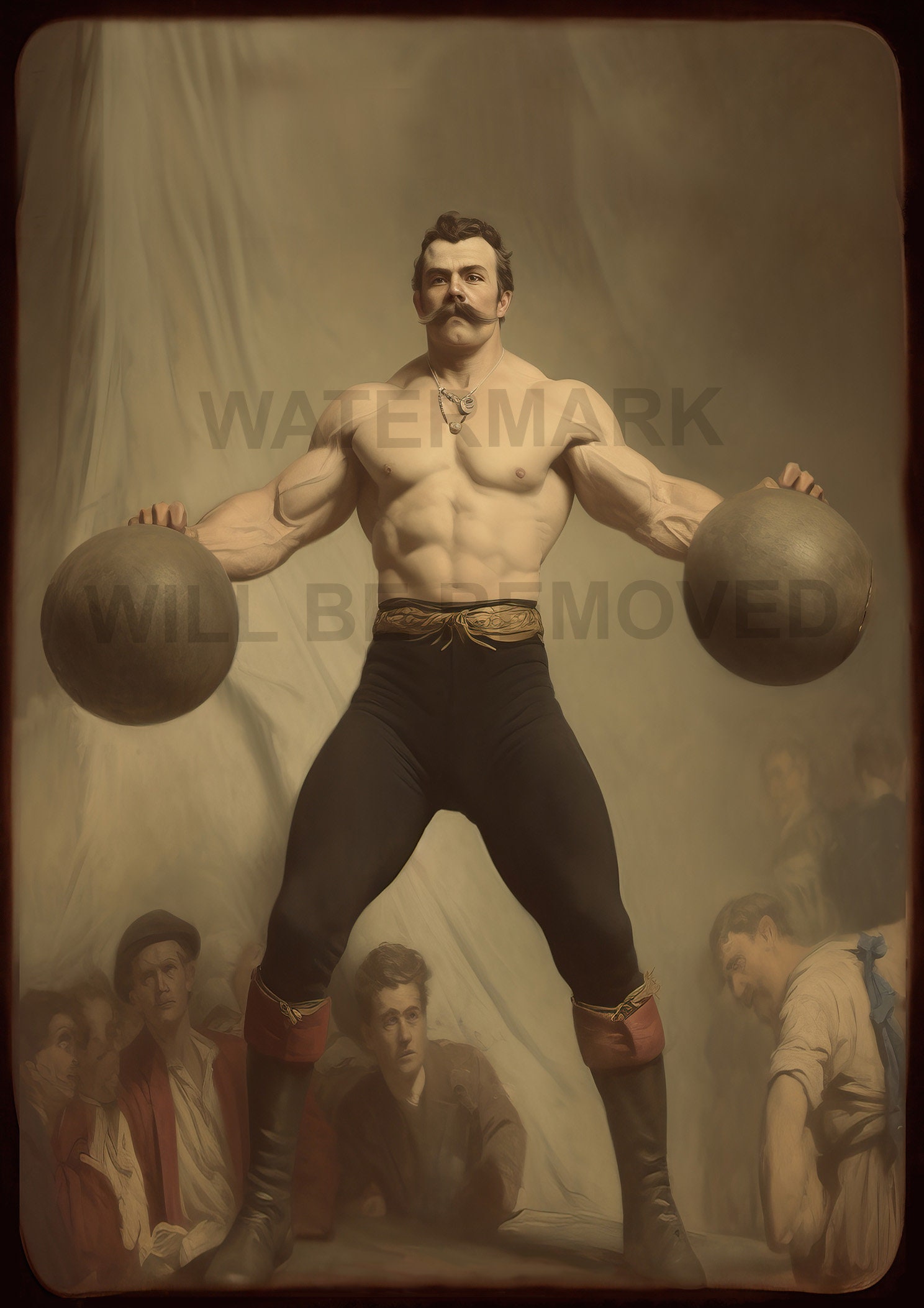 Vintage Strongman Picture Digital Download Victorian Circus - Etsy