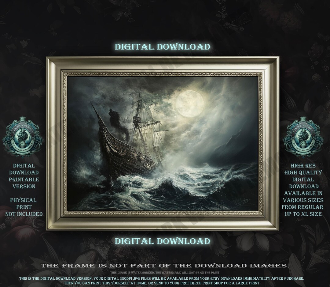 Demeter Ship Painting, Printable Digital Download, Dracula Ship Wall ...