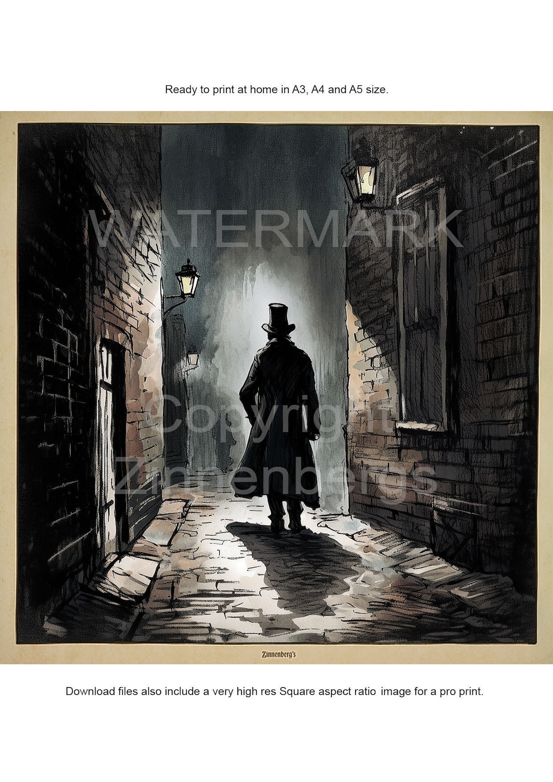 Vintage Jack the Ripper Digital Download Printable Drawing, Jack in A ...
