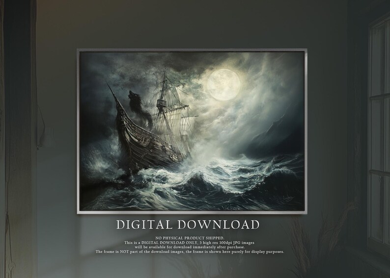 Demeter Ship Painting, Gothic Dracula Wall Art (digital Download) - Etsy