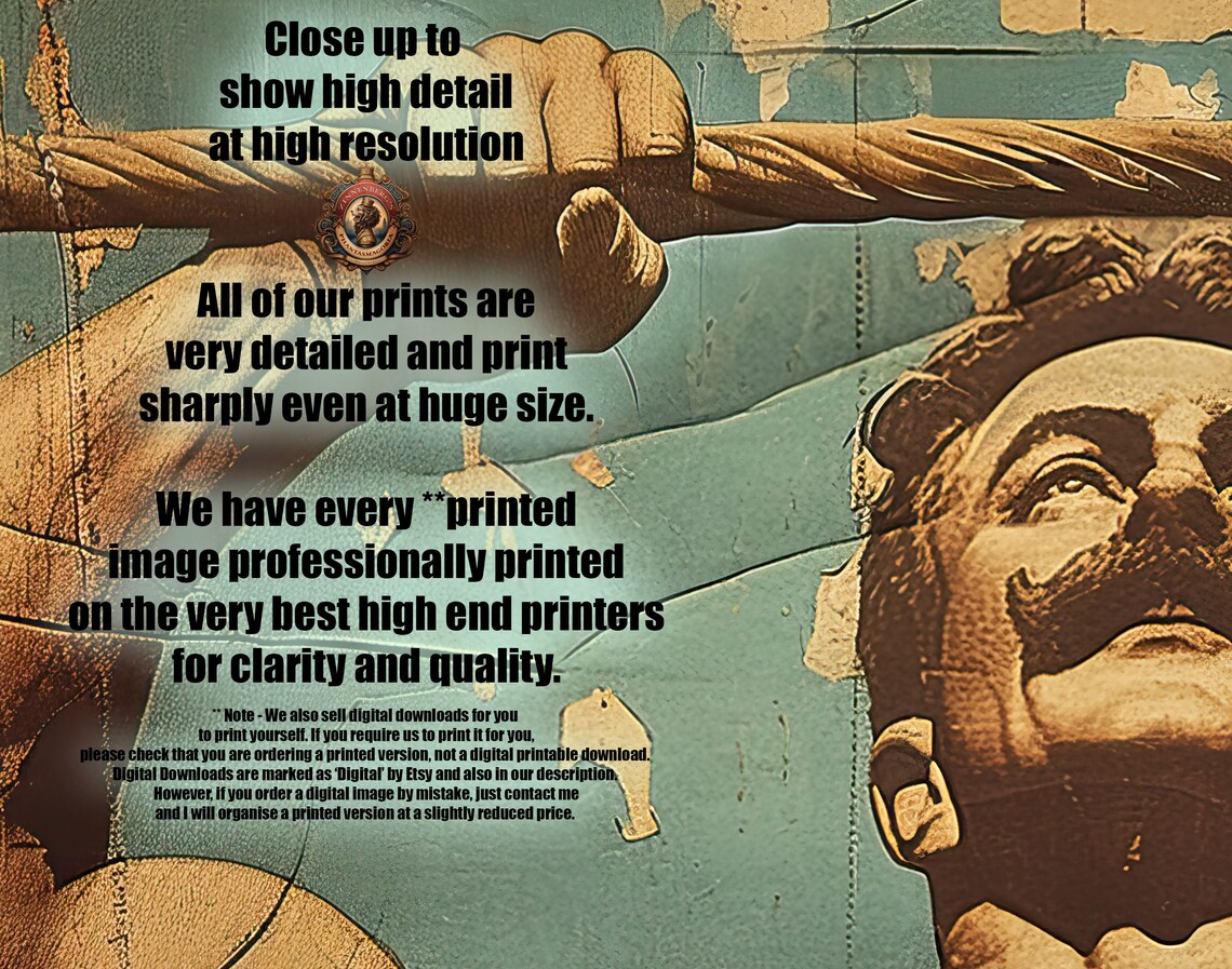 Vintage Strongman Poster, Circus Wall Art, Sideshow Picture, Victorian ...