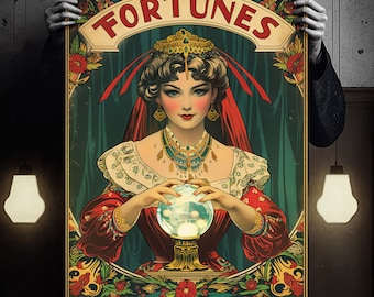 Vintage Fortune Teller Poster Instant Fortune Teller | The Cloak And