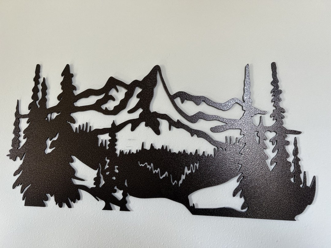 Mountain & Trees Scene - Etsy