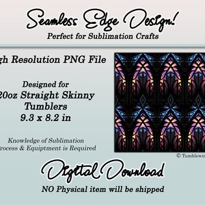Gothic Cathedral Stained Glass Seamless Tumbler Designs, 20oz Straight ...