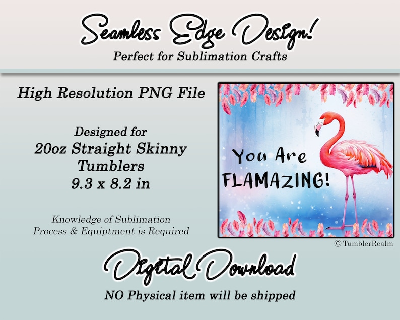 You Are Flamazing Flamingo Watercolor Seamless Tumbler - Etsy