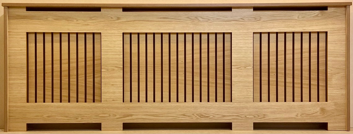 Bespoke Extra Large Oak Veneer Radiator Cover With Vertical Slats - Etsy UK
