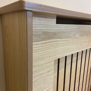 Bespoke Extra Large Oak Veneer Radiator Cover With Vertical Slats - Etsy UK