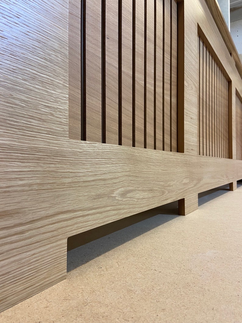 Bespoke Extra Large Oak Veneer Radiator Cover With Vertical Slats - Etsy UK