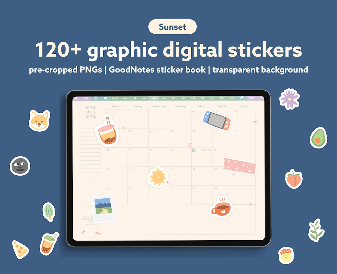Digital Planner Stickers | Cute Hand-drawn Digital Stickers, Colourful