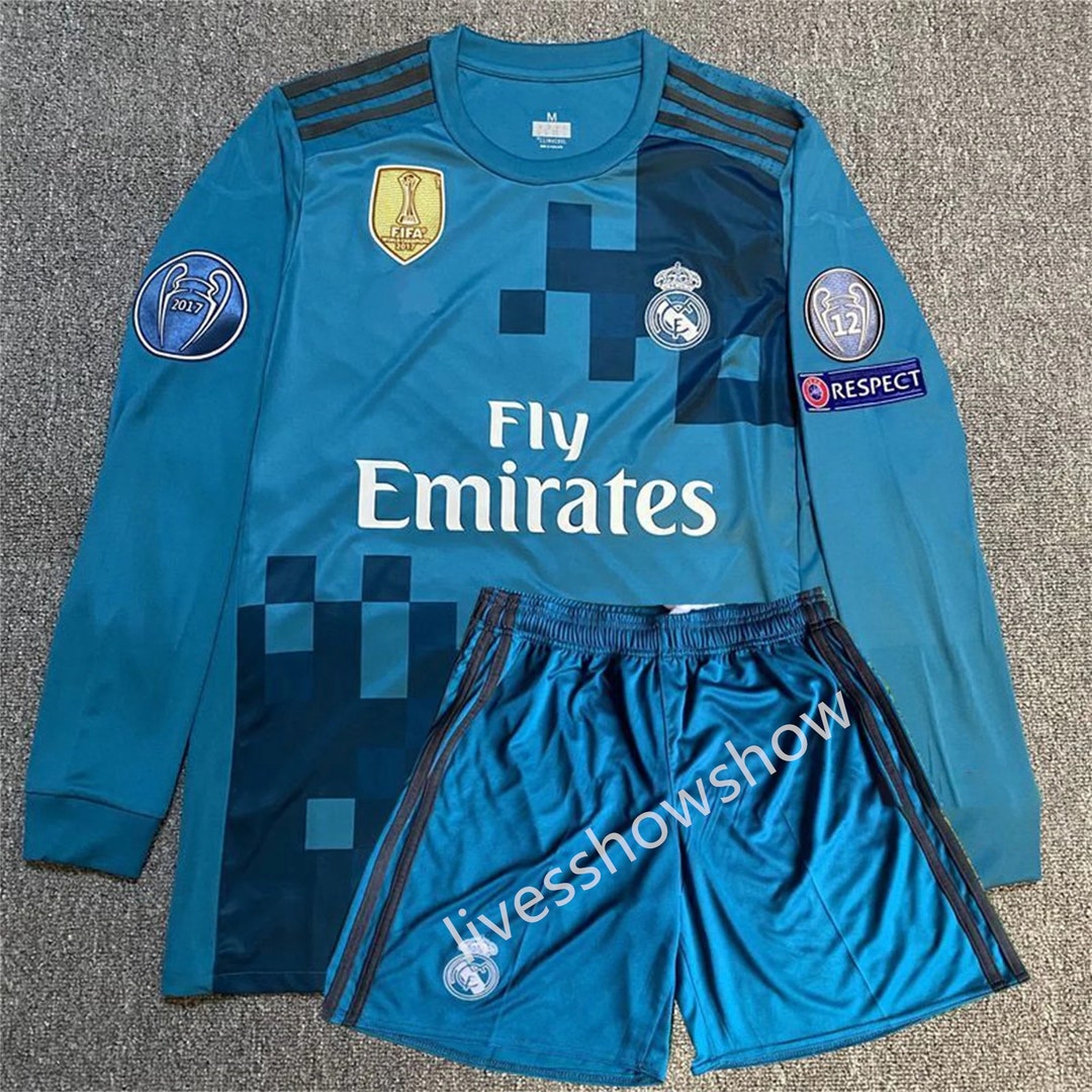 17-18 Ronaldo 7 Real Madrid UEFA camiseta azul verde azulado - Etsy España