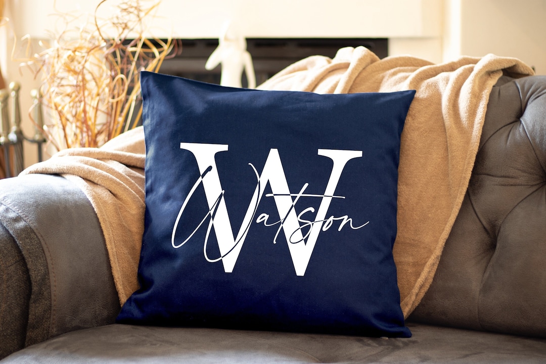 Custom Pillow, Personalized Name Pillow, Throw Cushion Cover, Last Name ...