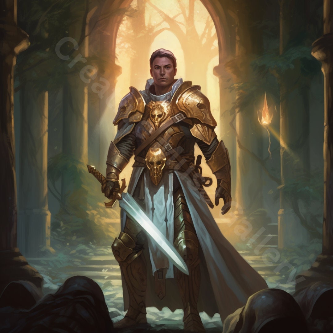 Digital Fantasy Paladin Art Dark Holy Gothic Poster Wall - Etsy
