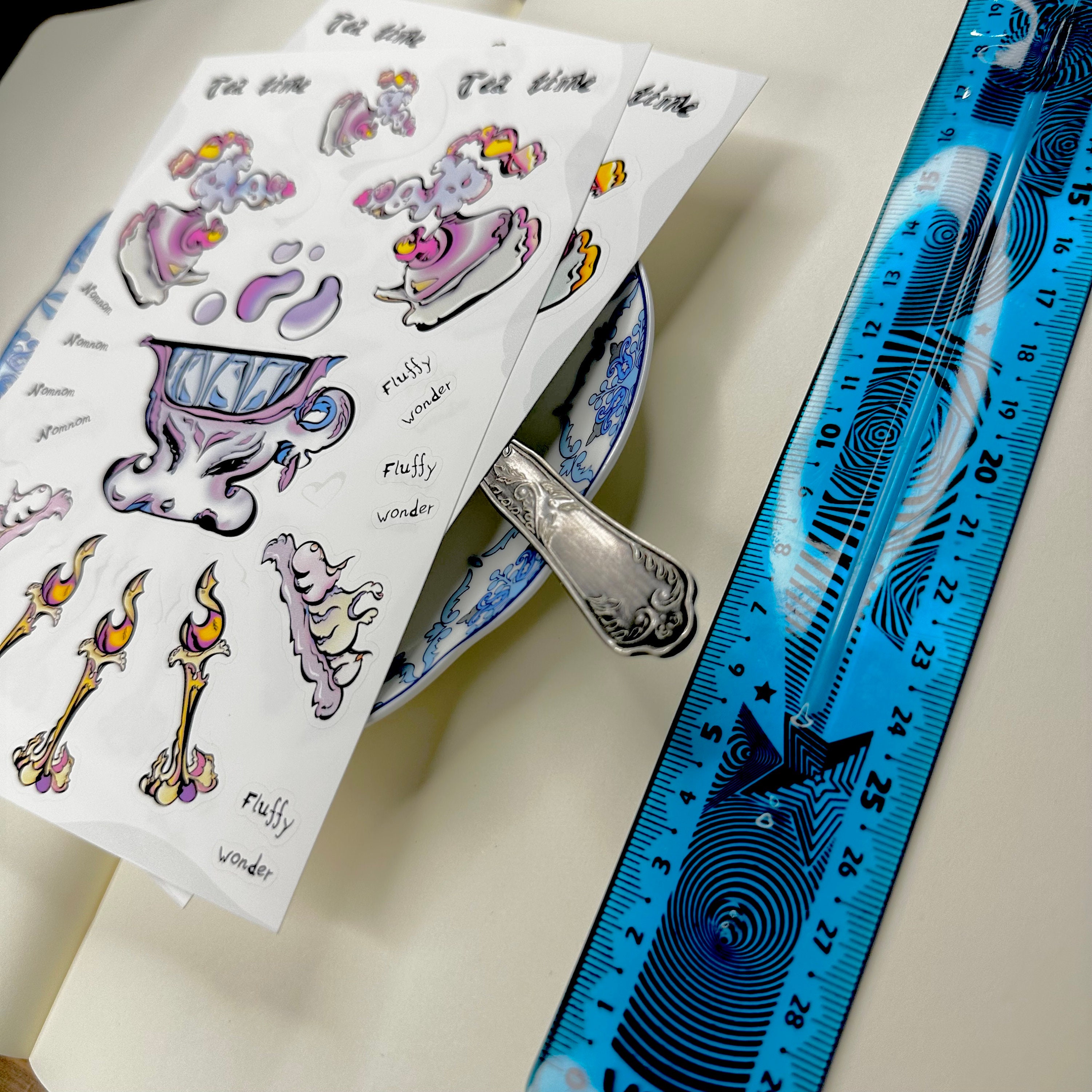 Tea Time Sticker Pack Cosycore Bubbly and Whimsical Abstract Stickers ...