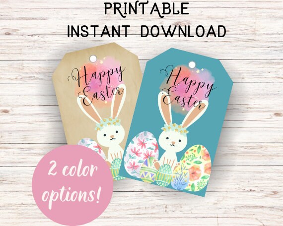 Easter Gift Tags. Happy Easter Gift Tags. Printable PDF. Instant ...