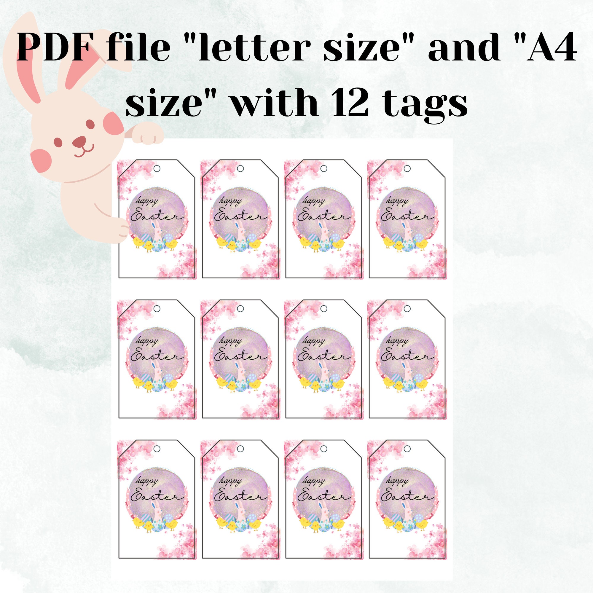 Easter Gift Tags. Happy Easter Gift Tags. Printable PDF. Instant ...