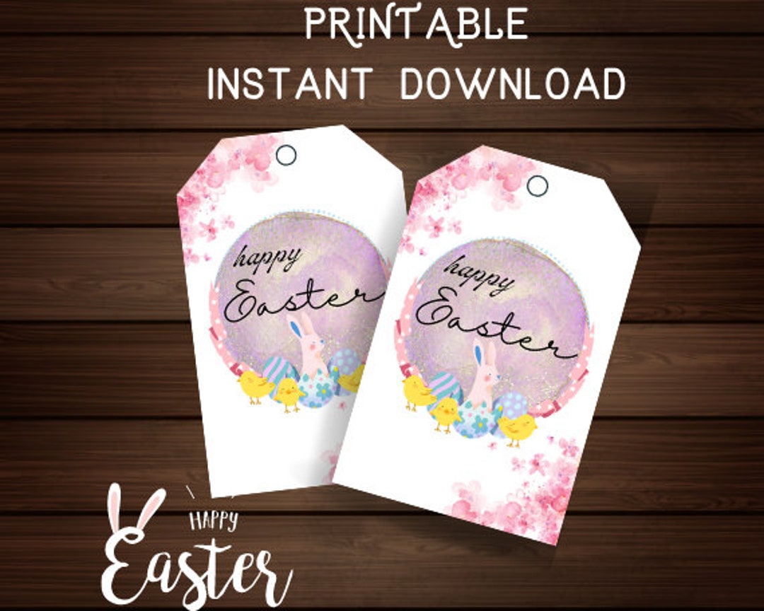 Easter Gift Tags. Happy Easter Gift Tags. Printable PDF. Instant ...